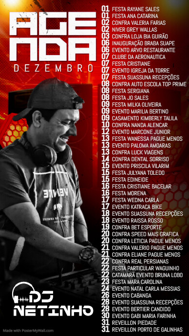 AGENDA DJ NETINHO | PosterMyWall
