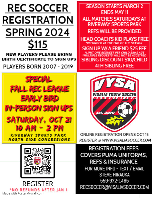 SPECIAL EARLY BIRD IN-PERSON 2024 SPRING Rec Flyer (1) | PosterMyWall