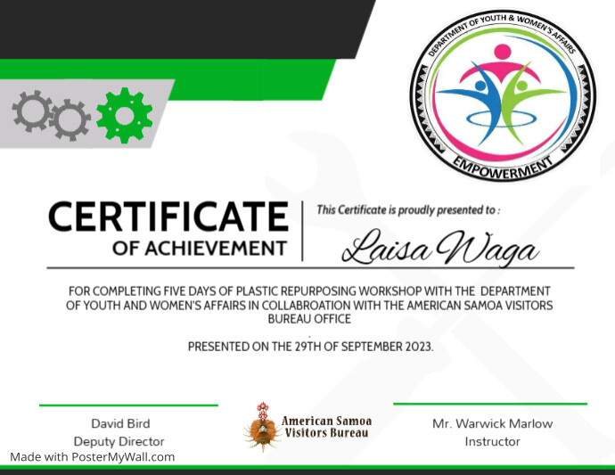modern white and green mechanical certificate | PosterMyWall