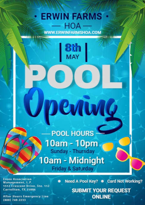 Erwin Farms- Pool Opening Flyer- May 7th | PosterMyWall
