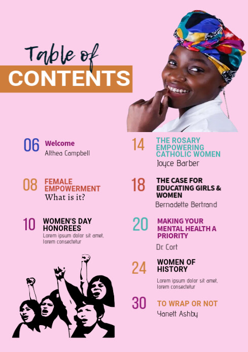 Table Of Content Page Design (1) | PosterMyWall