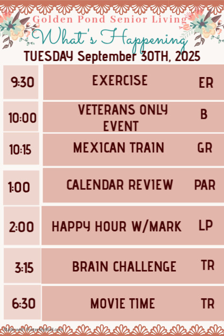 Copy of September Upcoming Events Calendar | PosterMyWall