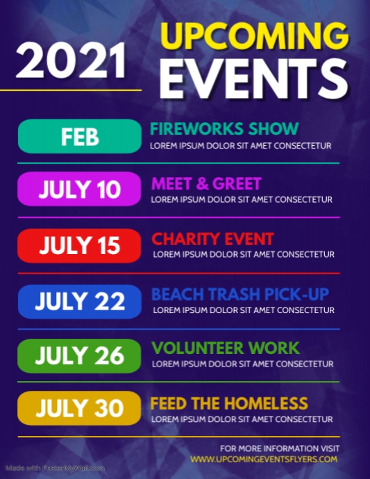Copy of Copy of Upcoming Events | PosterMyWall