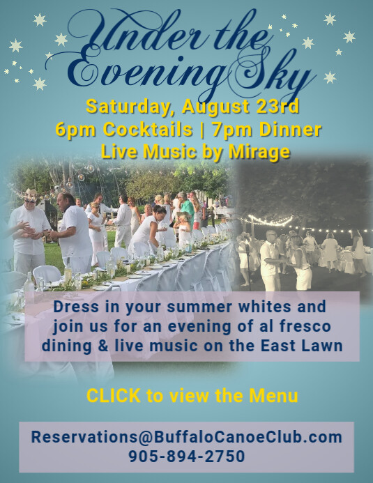 Under the Evening Sky with menu | PosterMyWall