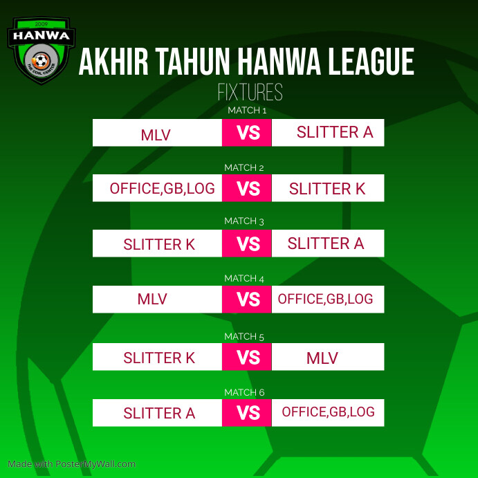 Football Match Schedule Template | PosterMyWall
