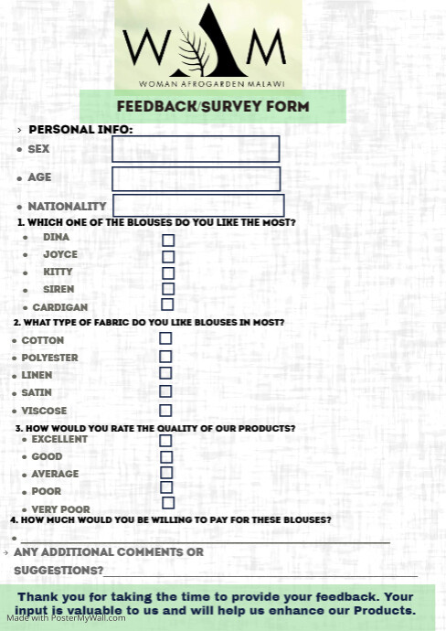 customer feedback form A4 | PosterMyWall