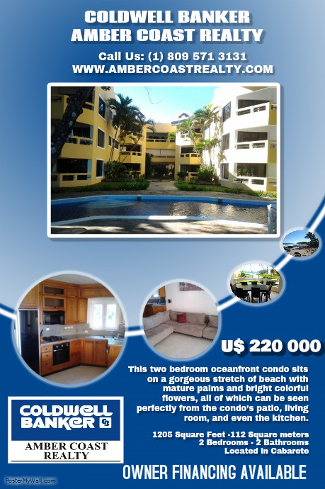 Beach front condo for sale in Cabarete | PosterMyWall