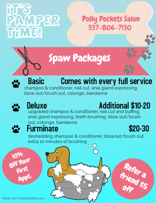 Dog Grooming Flyer | PosterMyWall