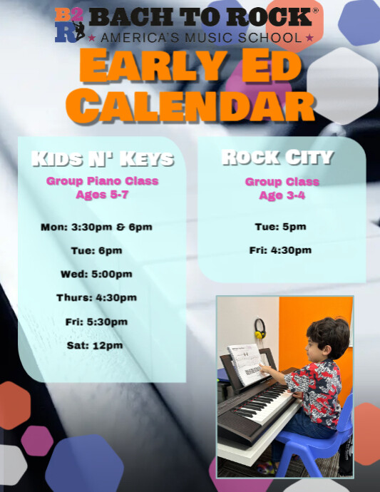 Early Ed Schedule/Calendar (1) | PosterMyWall