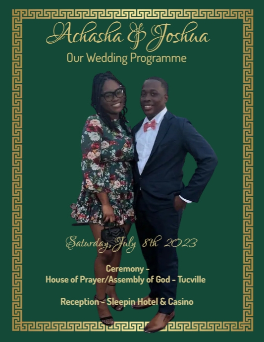 wedding program flyer template (1) | PosterMyWall