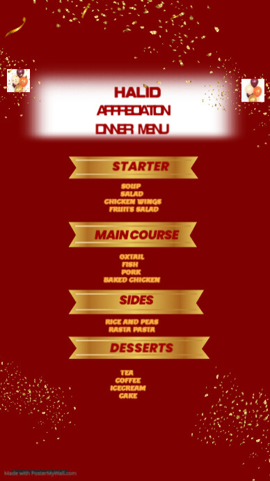 christmas menu, new year menu, menu | PosterMyWall