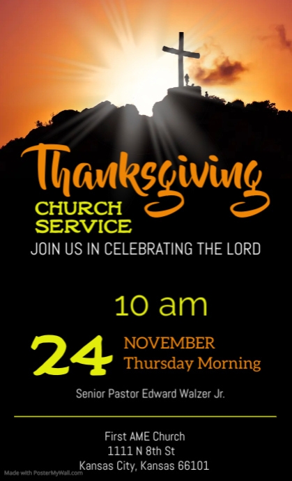 Thanksgiving Church Service | PosterMyWall