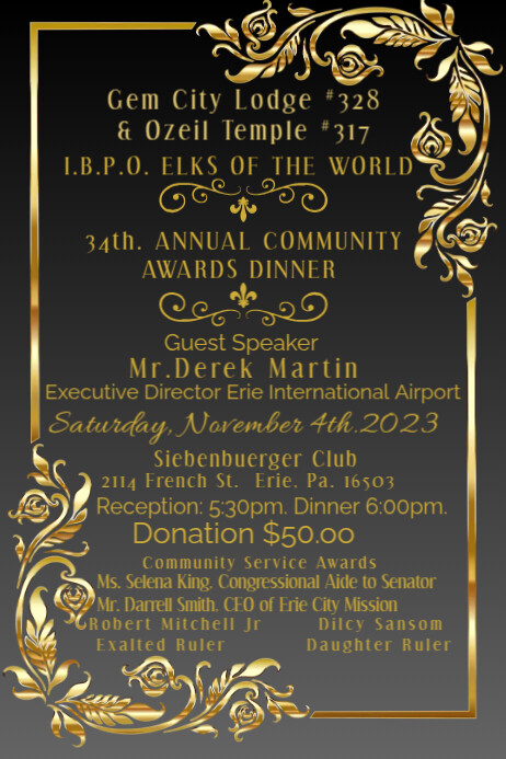 ELKS AWARD DINNER (1) | PosterMyWall