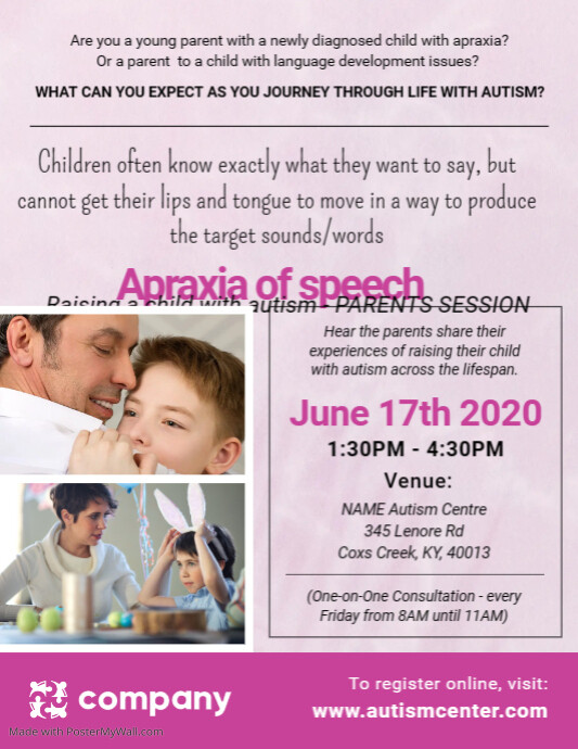 Pink Autism Awareness Program Flyer | PosterMyWall