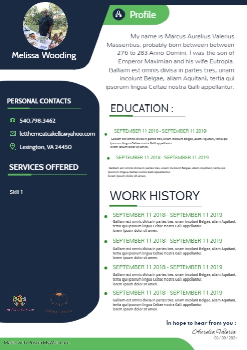 Copy of modern corporate cv colorful template design | PosterMyWall