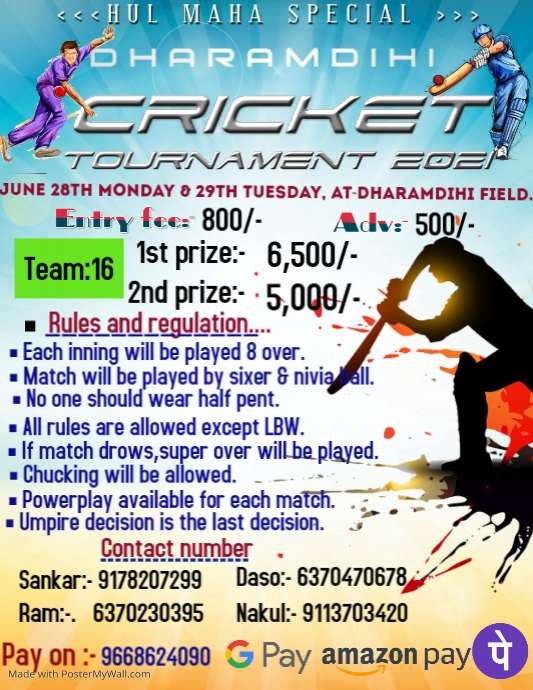 Copy of Copy of Cricket tournament template | PosterMyWall