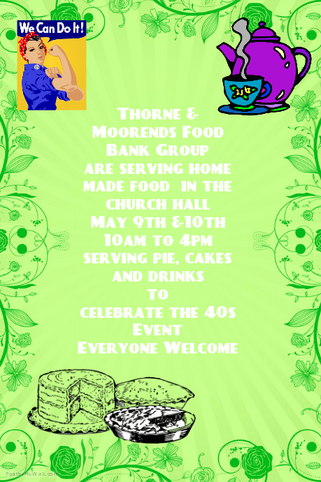 Thorne & Moorends Food Bank serving food at the 40s Event | PosterMyWall