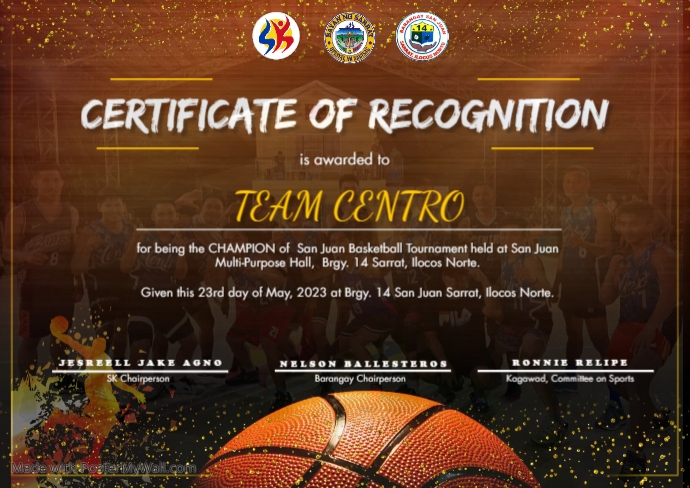 Basketball Excellence Certificate Template | PosterMyWall
