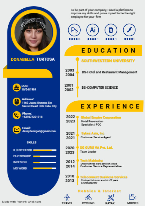 Modern CV Resume Design Flyers | PosterMyWall