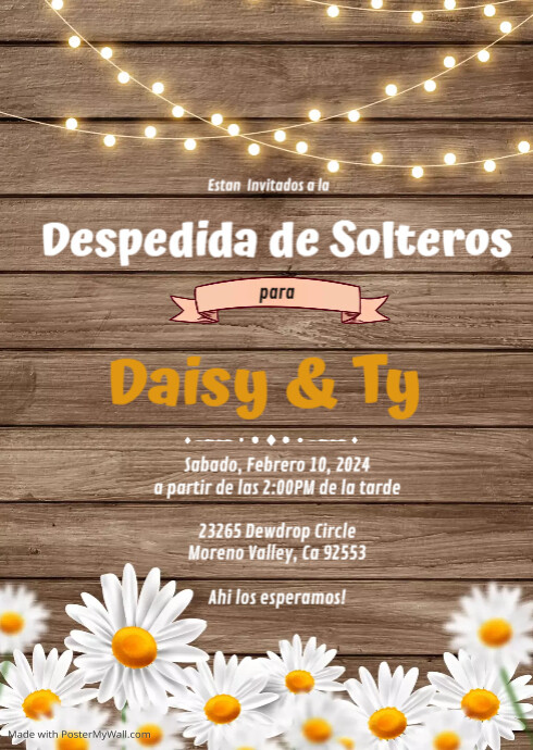 Daisy flower theme invitation | PosterMyWall
