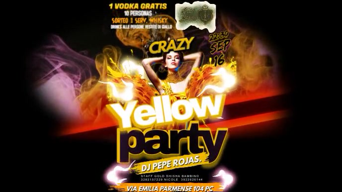 Yellow Night Party Video Ads | PosterMyWall
