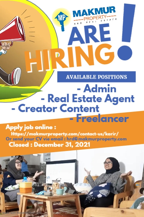 Copy of Salinan Hiring Poster | PosterMyWall