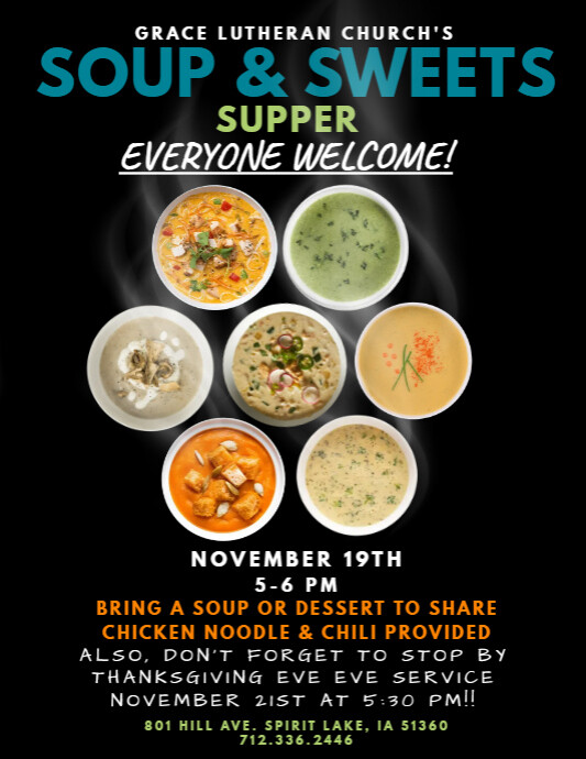 Soup & Sweets Dinner | PosterMyWall