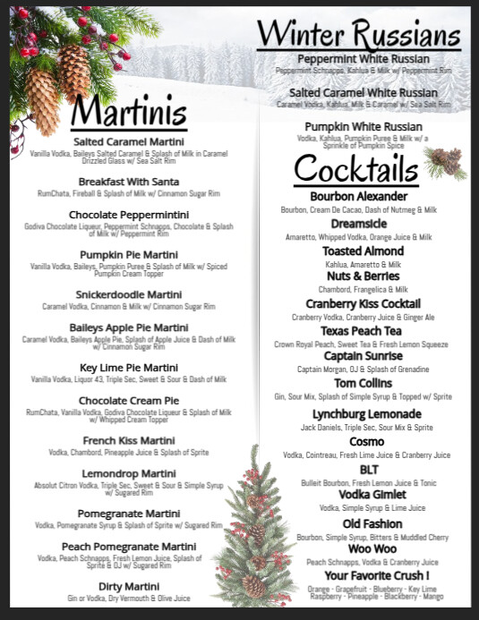 Copy of 2021 Winter Cocktails | PosterMyWall