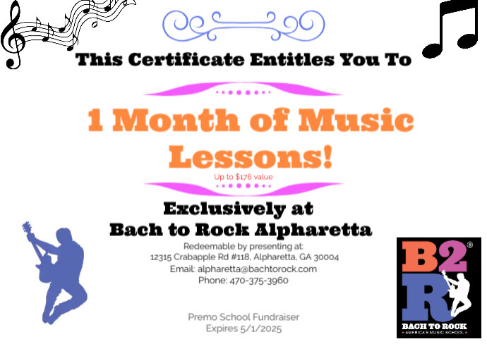 1 Free Month Gift Cert | PosterMyWall