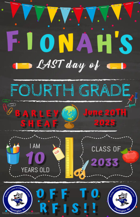 Fionah 1st day 1st Grade | PosterMyWall