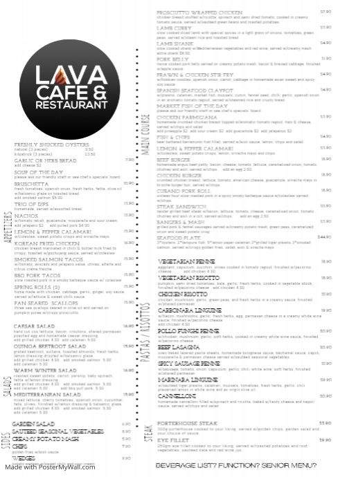 Copy of July 2021 A3 Table menu back Oct | PosterMyWall