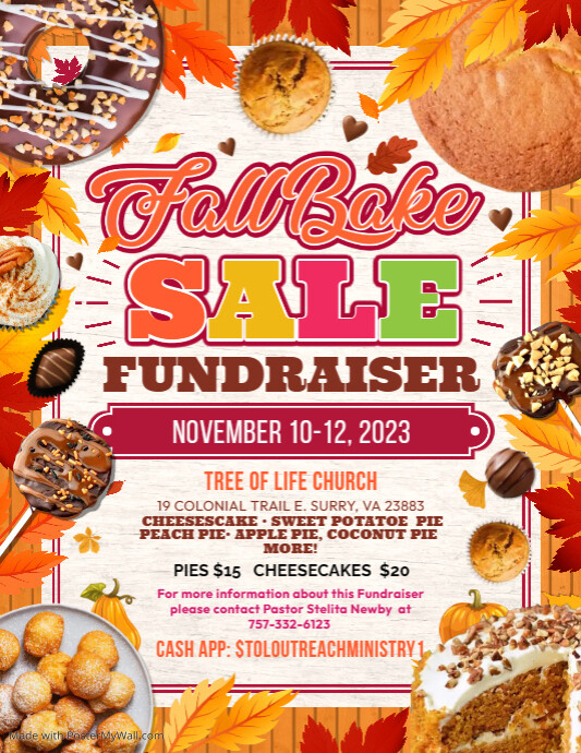 Fall Bake Sale Fundraiser Flyer Template | PosterMyWall