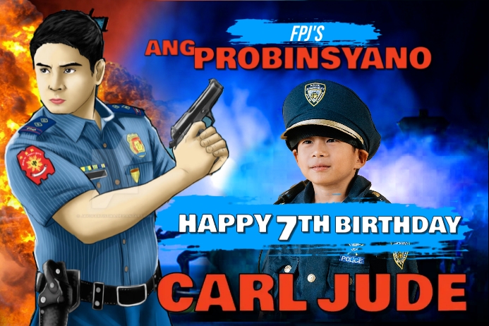 Police Birthday Tarpaulin Template | PosterMyWall
