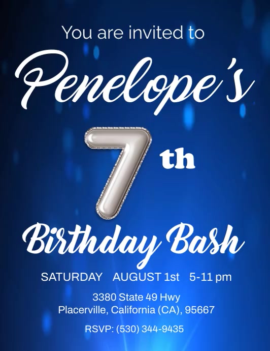 7th birthday Templat | PosterMyWall