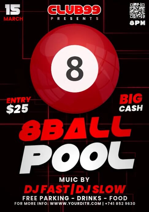 8 Ball Pool Template | PosterMyWall