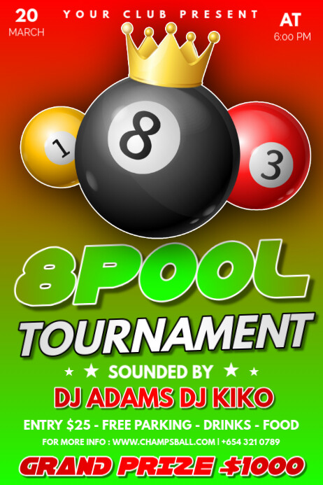 8 Ball Pool Poster Template | PosterMyWall