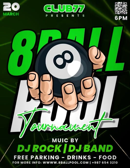 8 Ball Pool Tournament Template | PosterMyWall
