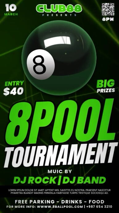 8 Ball Pool Tournament Template | PosterMyWall
