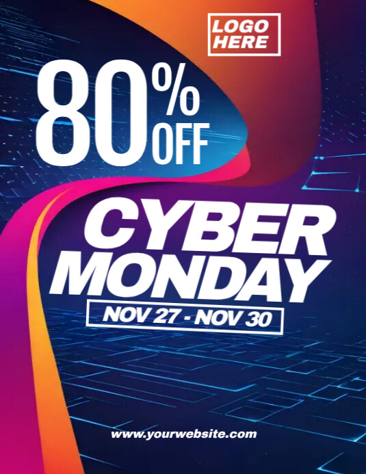 80% Cyber Monday Design template flyer | PosterMyWall