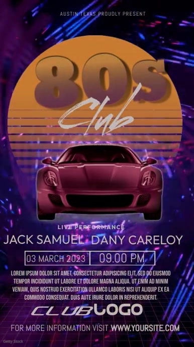 Copy of 80's Club Party Video | PosterMyWall