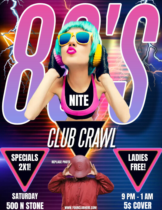 80'S NIGHT Template | PosterMyWall