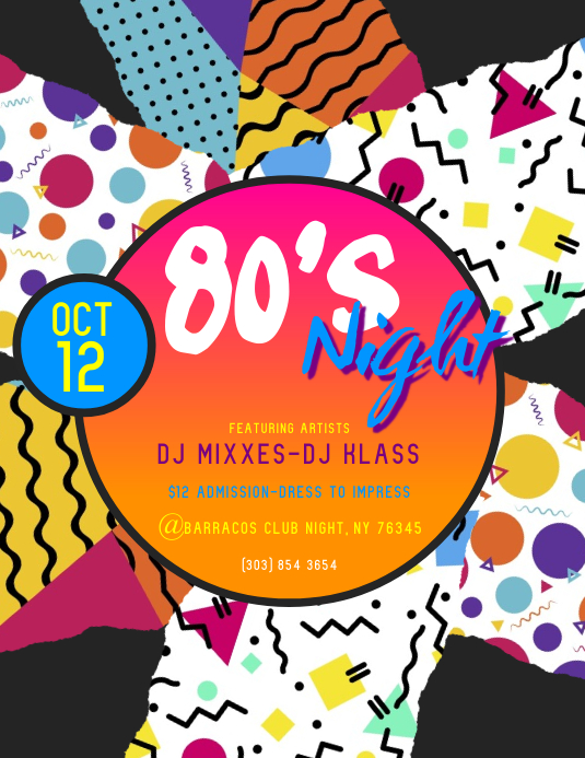 80'S Night Flyer | PosterMyWall