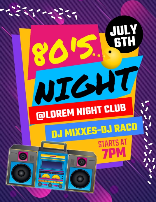 80'S Night Flyer Template | PosterMyWall