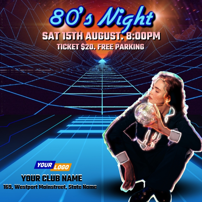Copy of 80's night party flyer | PosterMyWall