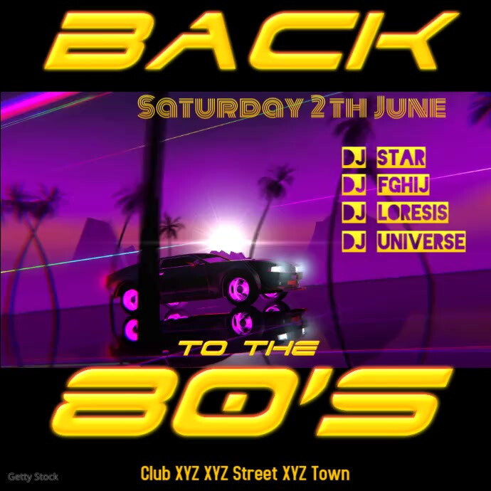 Copy of 80's Party 80s Back to the eighties club oldschool retro | PosterMyWall