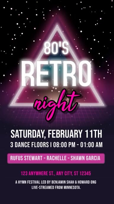 80's Retro Night Party Template | PosterMyWall