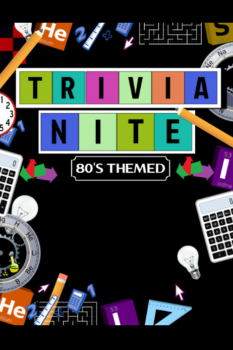 Copy of 80's Trivia Night Party Prop Frame | PosterMyWall