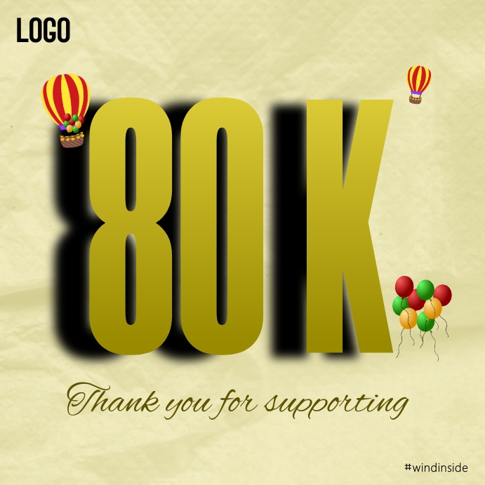 80 K Followers Template | PosterMyWall