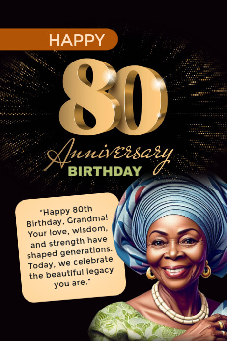 80 yrs birthday Template | PosterMyWall