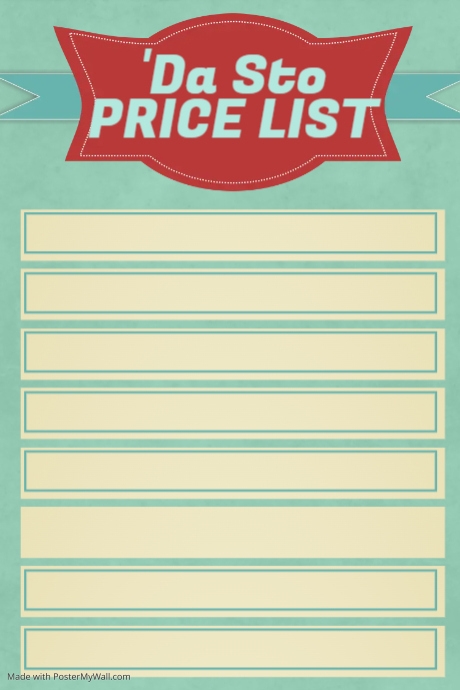 Vintage Price List business Menu Template | PosterMyWall